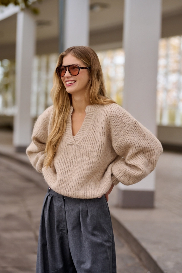 Swetry z alpaką - sweter z alpaki - rozpinany - cena - sklep MOREMOI