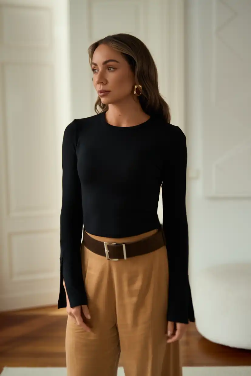 Czarna bluzka regular z dekoltem w łódkę - Bluzka Simon Black - sklep ...