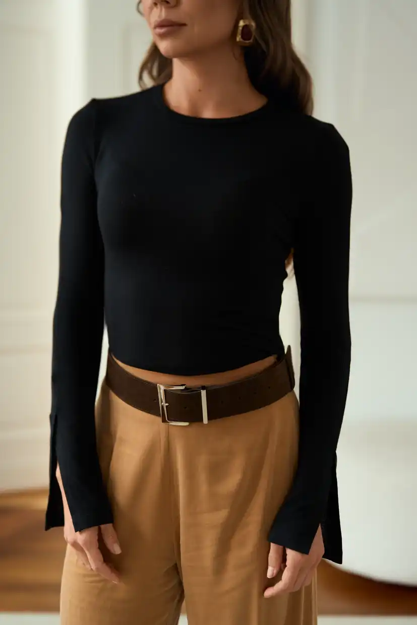 Czarna bluzka regular z dekoltem w łódkę - Bluzka Simon Black - sklep ...