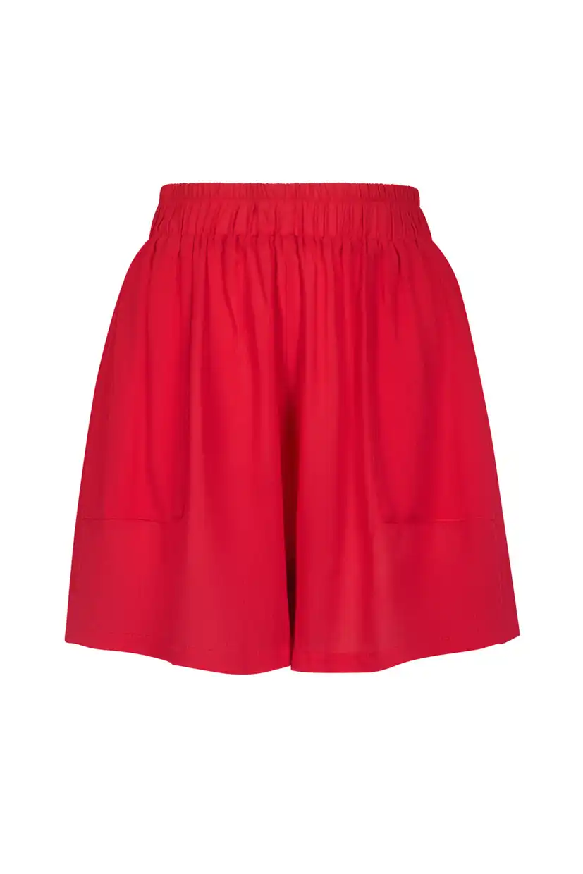 Czerwone szorty damskie, z wiskozy, na plażę – Szorty Summer Red ...